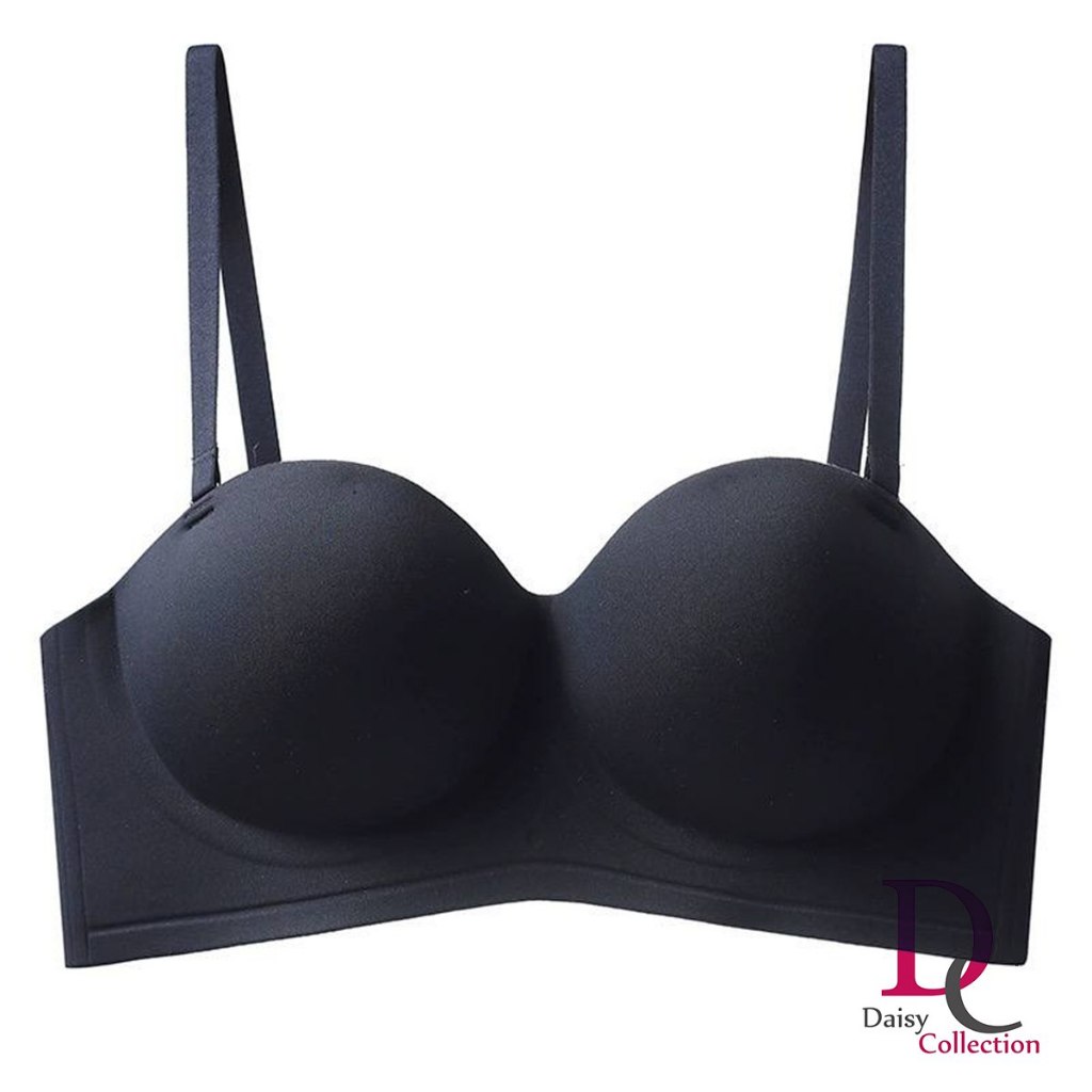 DAISYCOLLECTION Detachable strap half cup no steel ring seamless thick ...