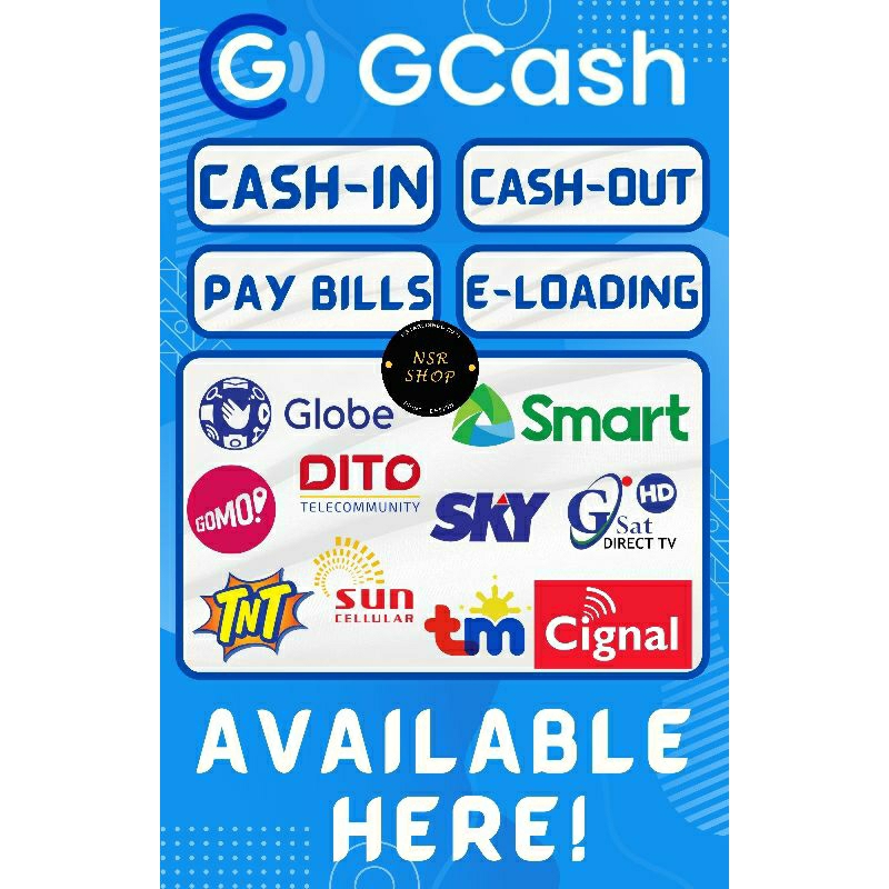 Gcash Cash-in Cash-out Rates signage | Shopee Philippines