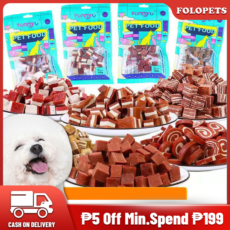 FOLOPETS Pet Snack 100g Dog Treat Chicken Cheese Cube Beef Stick ...