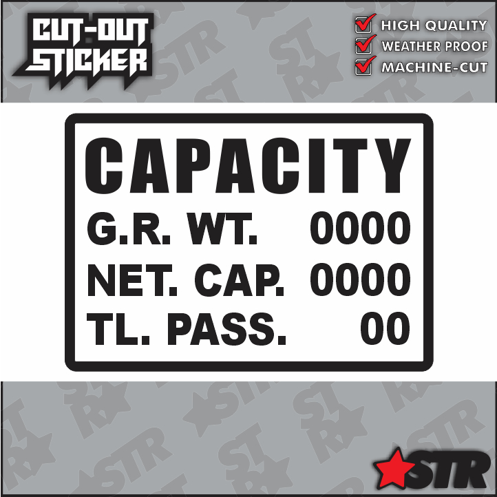 Custom CAPACITY Sticker / Decal Cut-out Waterproof | Shopee Philippines