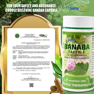 Banaba Herbal Supplement 100 Capsules x 500mg Bottle (Lagerstroemia ...