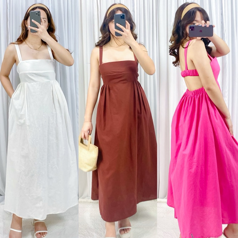 Addison Blackless Sleeveless Square Neck Maxi Long Dress with Side ...