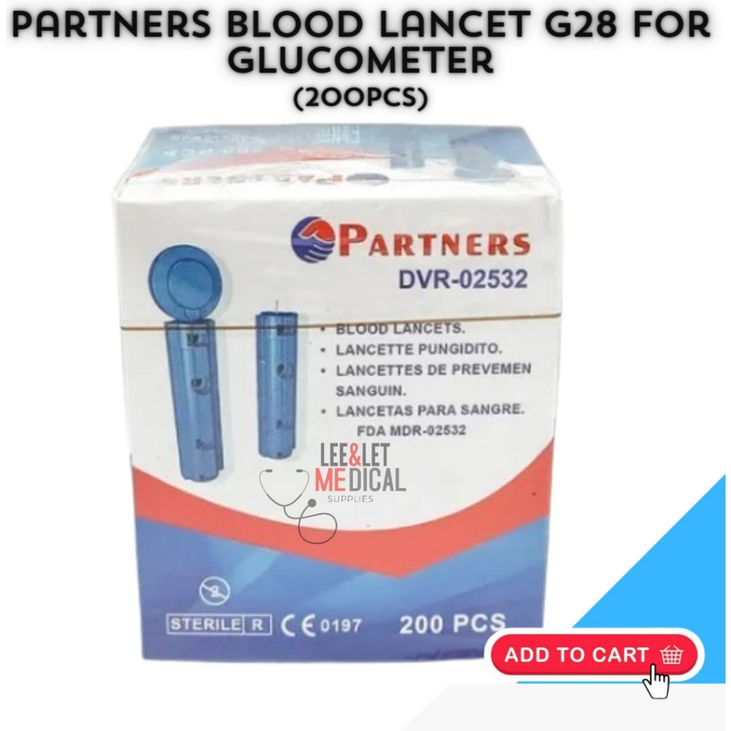 (L&L-J) Partners Blood Lancet G28 for Glucometer (200pcs) incontinence ...