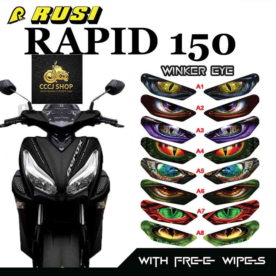 RUSI RAPID 150 WINKER EYE STICKER/TRANSPARENT/TRANSLUCENT VINYL ...