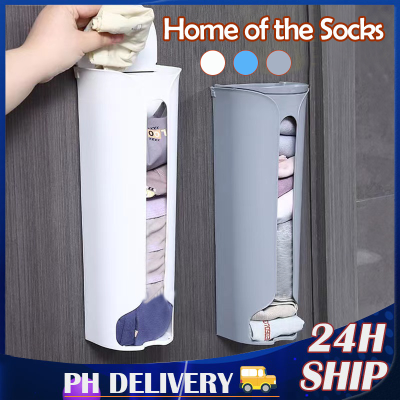 Wall Mounted Storage Box Underwear/Sock Organizer Trash Bag Dispenser ...