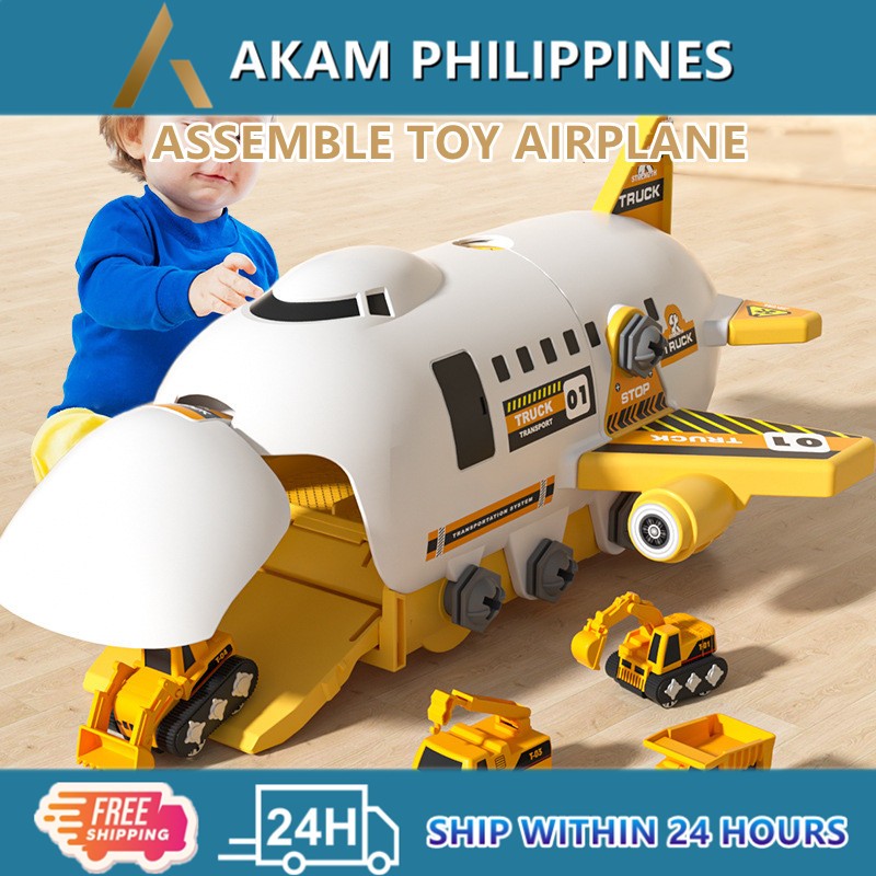 AKAM Disassembly and Assemble Toy Airplane 4pcs Cars Slide Track Cars ...