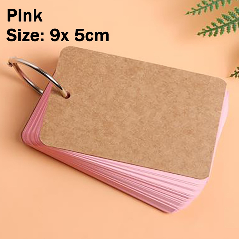 50pcs Iron Ring Handwritten Memo Hard Blank English Word Card Loose ...
