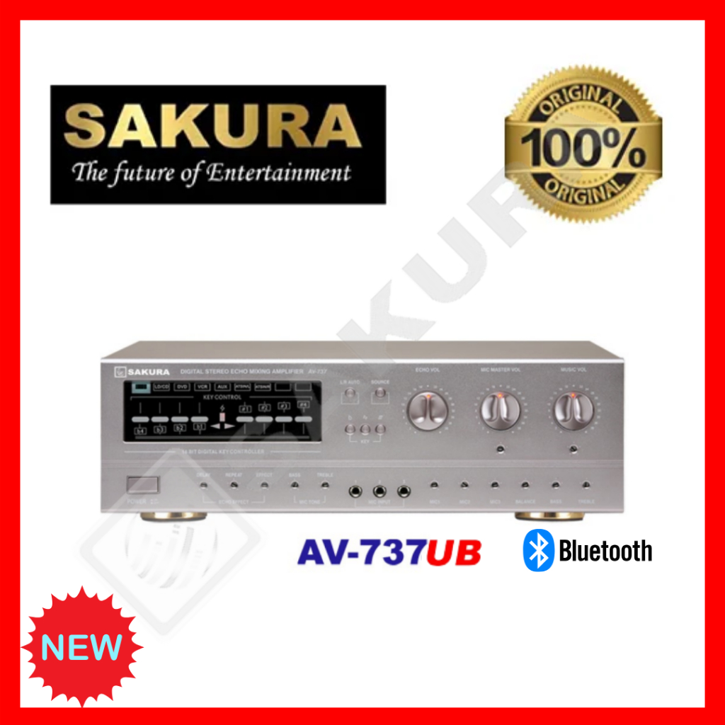 AV-737 UB SAKURA 2CH DIGITAL STEREO ECHO MIXING AMPLIFIER 1400Wx2 | Shopee Philippines