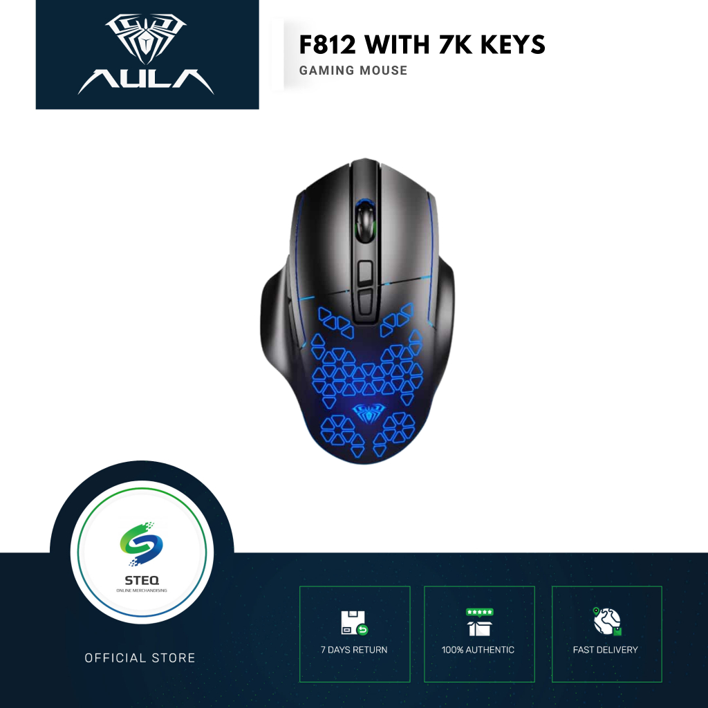 AULA F812 Wired Gaming Mouse | Wired Gaming Mouse, 7200 Dpi, Rgb Color Lighting, 4 Chip | Shopee ...