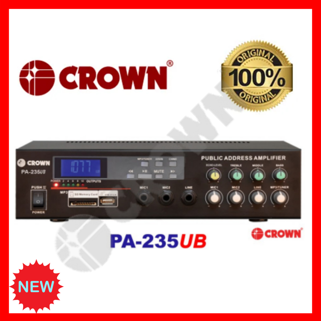 PA-235 UB CROWN PUBLIC ADDRESS AMPLIFIER 235W | Shopee Philippines
