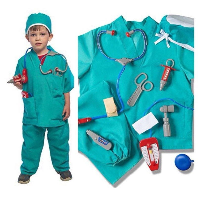 Doctors costume for kids / Surgeon with tools with name embroidery ...