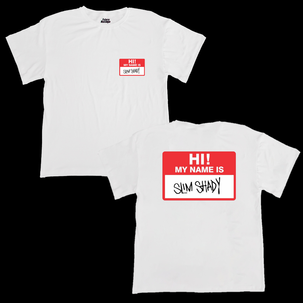 Slim Shady Eminem - My Name Tag Front & Back Print, Oversized, Street ...