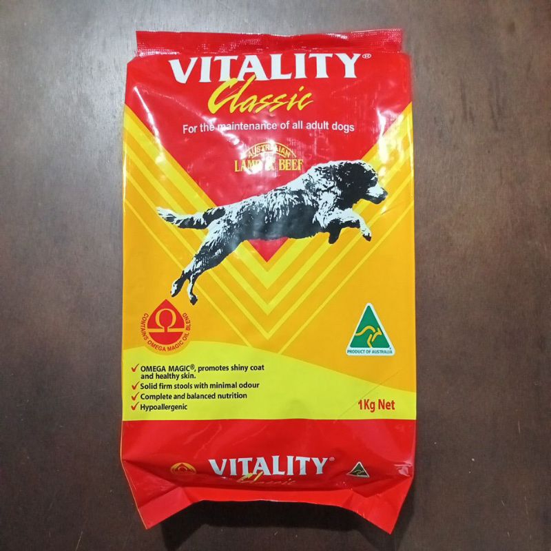 Vitality Classic Adult Dry Dog Food 1kg ORIGINAL PACKAGING Small Bites ...