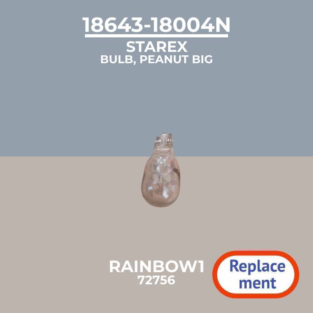 BULB, PEANUT BIG for HYUNDAI ACCENT'11 [REPLACEMENT] Part #;18643 ...