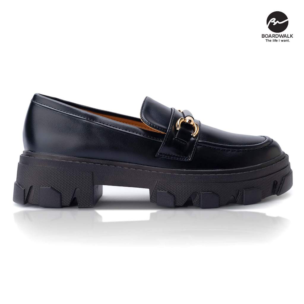 Boardwalk Elan Black and Beige Platform Loafers Shoes | Shopee Philippines