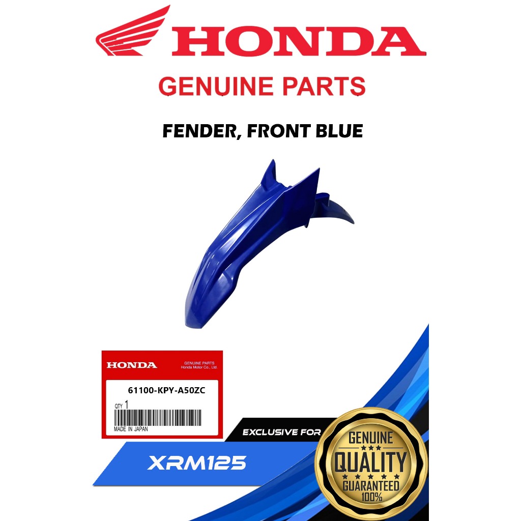 HONDA GENUINE FRONT FENDER BLUE FOR XRM 125 TRINITY ( 61100-KPY-A50ZC ...