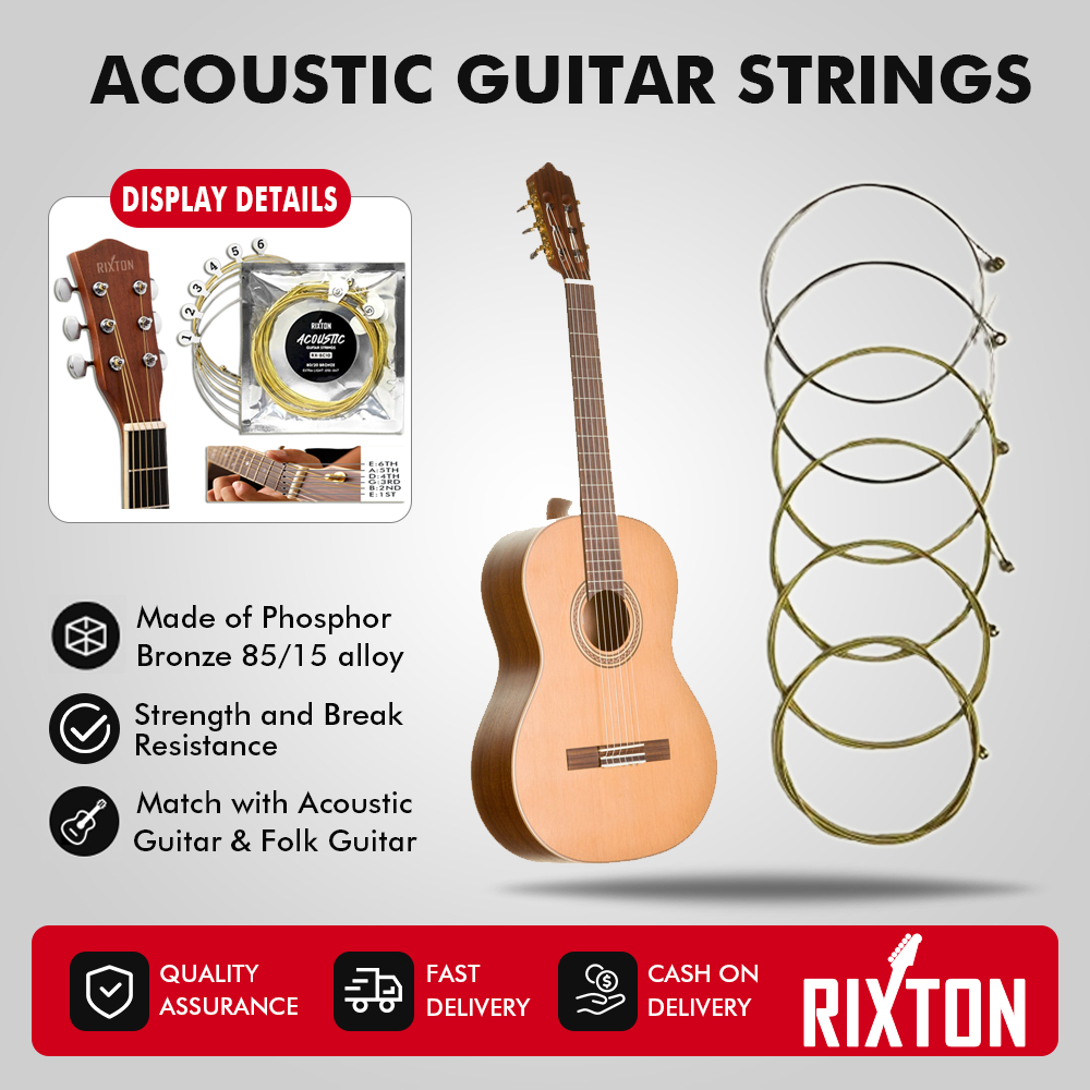 RIXTON Guitar String 6Pcs/Set Acoustic Guitar Strings Set Phosphor ...