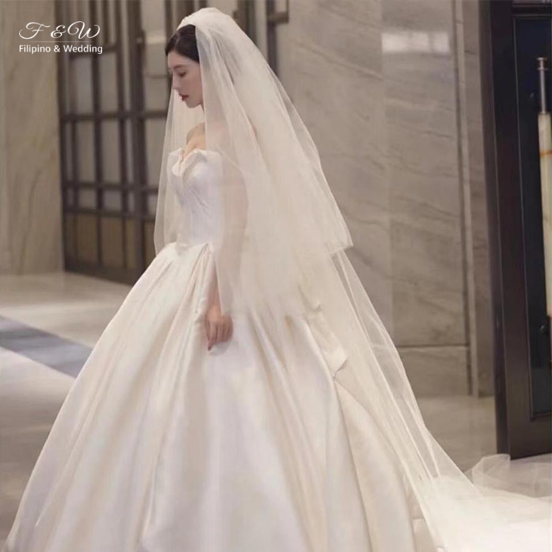 Lowest Price 3.5 Meters Bride Wedding Veil with Comb Long Trail White ...