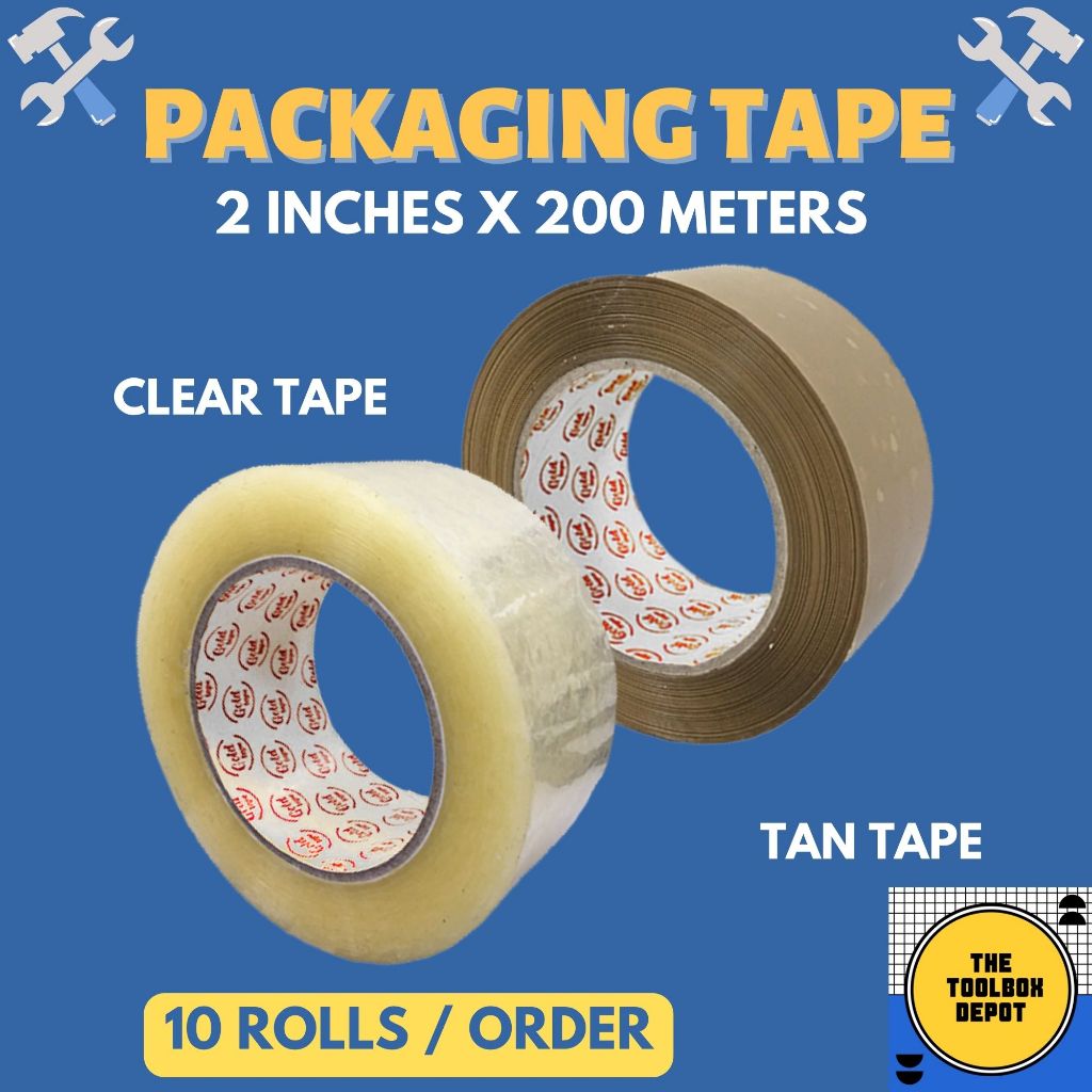 10rolls Packaging Tape 200 Meters x 2 inches Clear / Tan / Packing Tape ...