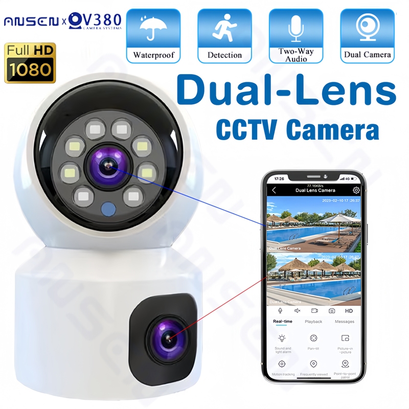 Ansen V380 Pro CCTV Camera 360 Dual Lens Auto Tracking Wireless WiFi ...