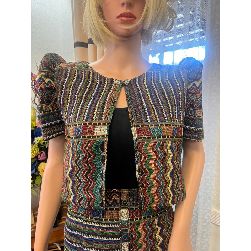 Modern Filipiniana 3-in-1 look Ethnic inspired chaleco Mestiza Sleeve ...