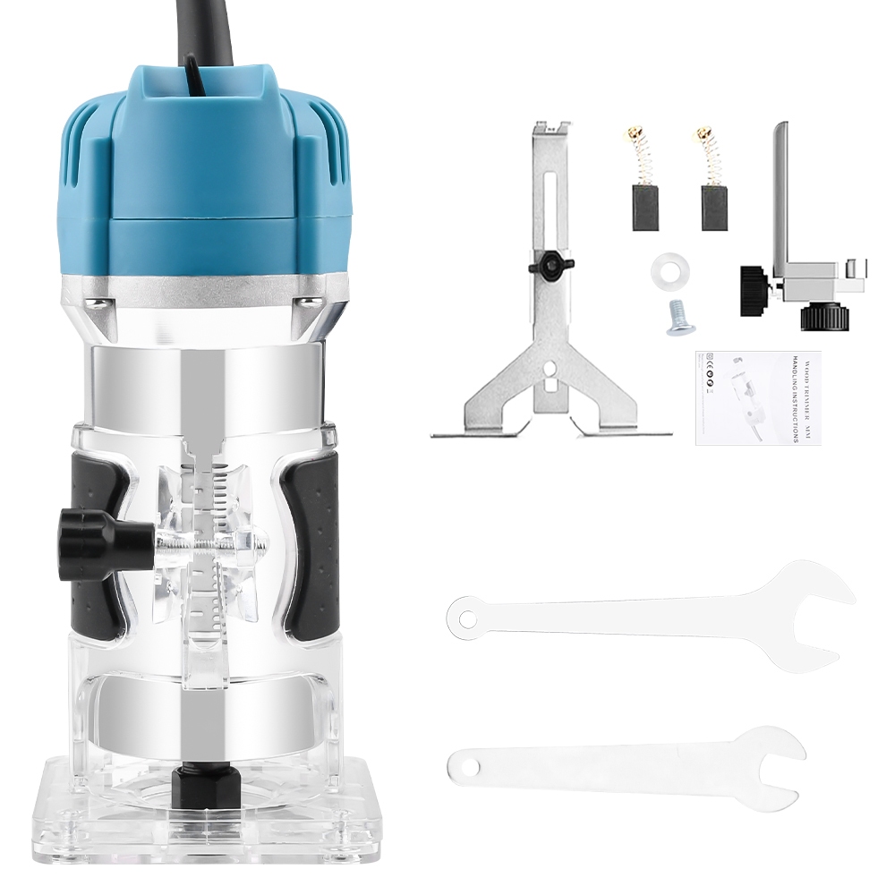 1000W Power Tools Handheld Palm Wood Router With 15pcs Bits Electric ...