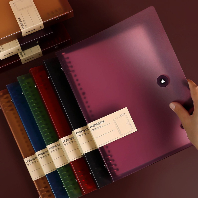 Retro Color Shackle Loose-leaf Binder Notebook Cover A5/B5 PP Frosted ...