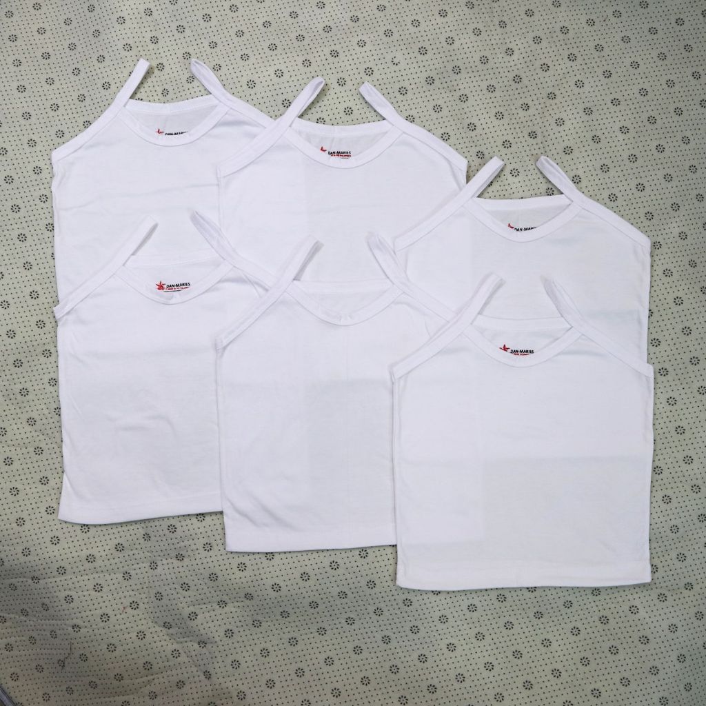 6pcs/3pcs White Sando For Kids 0 to 17 Years Old Plain Cotton Innerwear ...