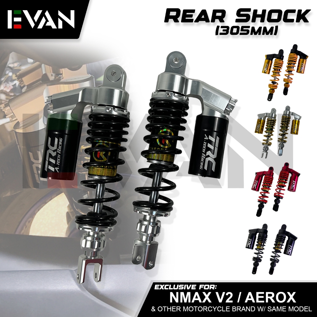 EVAN.PH TRC 305mm (Set) Rear Shock Absorber Suspension For (Nmax/Aerox ...