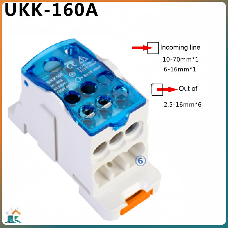 Terminal Block（80/125/160A)1 in many Out Din Rail distribution Box Electric Wire Connector ...