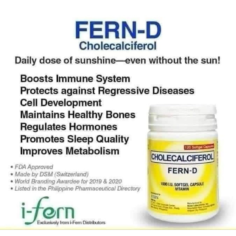 Vitamin D3: FERN-D 120 Softgel (Original Product) | Shopee Philippines