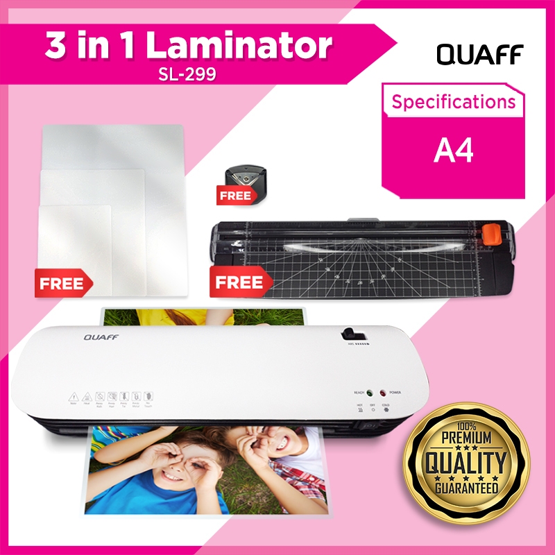 QUAFF 3-in-1 A4 Laminating machine （max laminate 125mic）SL-299 | Shopee ...