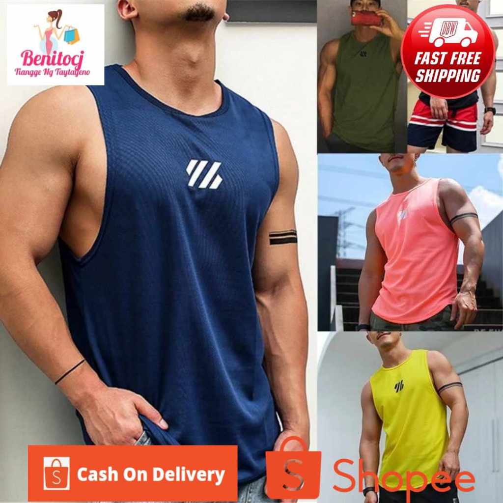 XXL TROPICAL Muscle Tee for Men w/ Logo Boy Tank Top Trend SummerWear ...