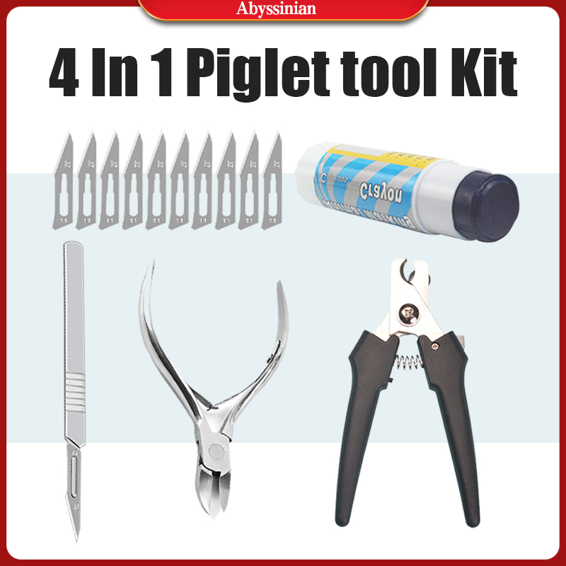 4 In 1 Piglet Tool Kit Tail Piglet Castration Cutter+Animal Crayon ...