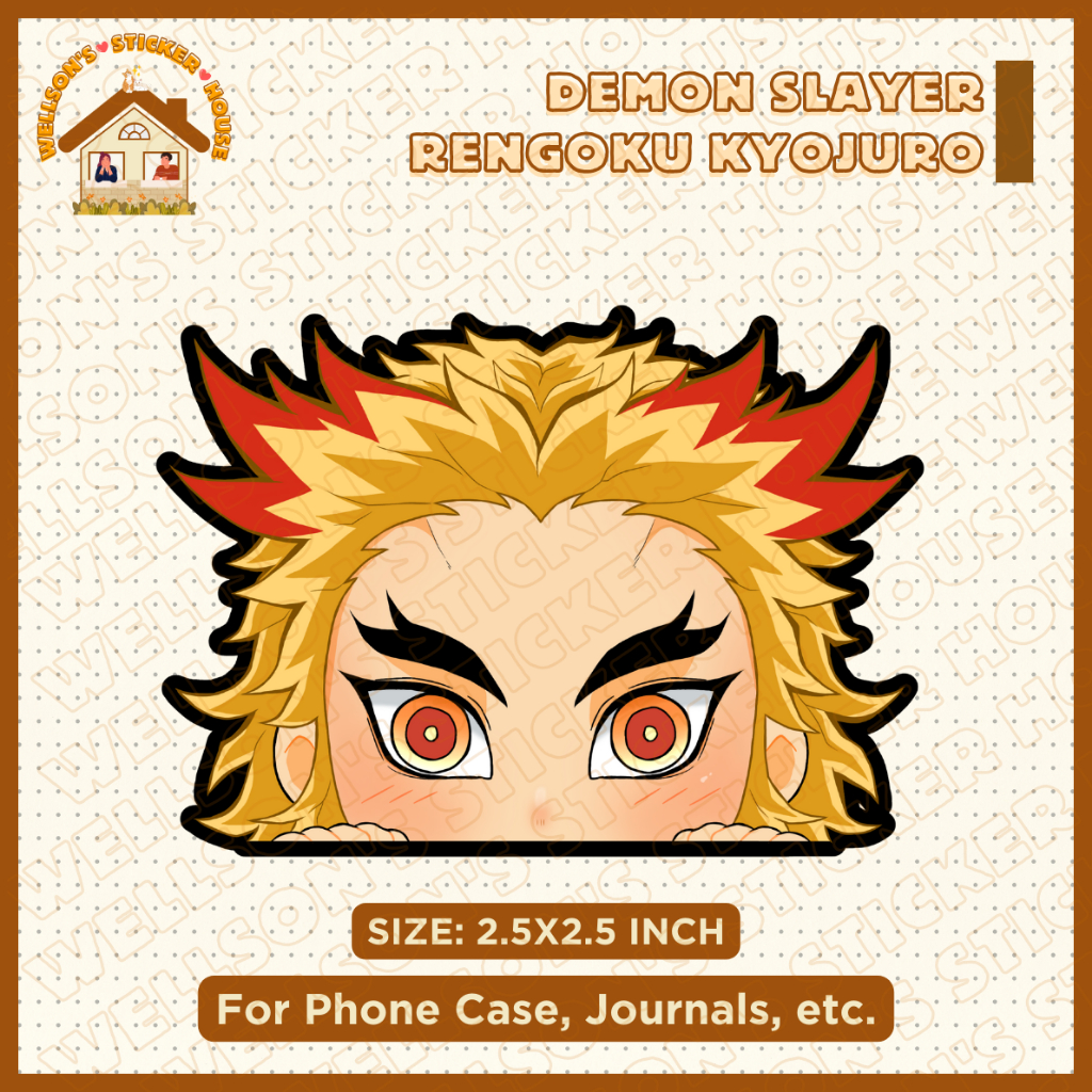 Anime Demon Slayer Rengoku Kyojuro Vinyl Waterproof Matte Peeker ...