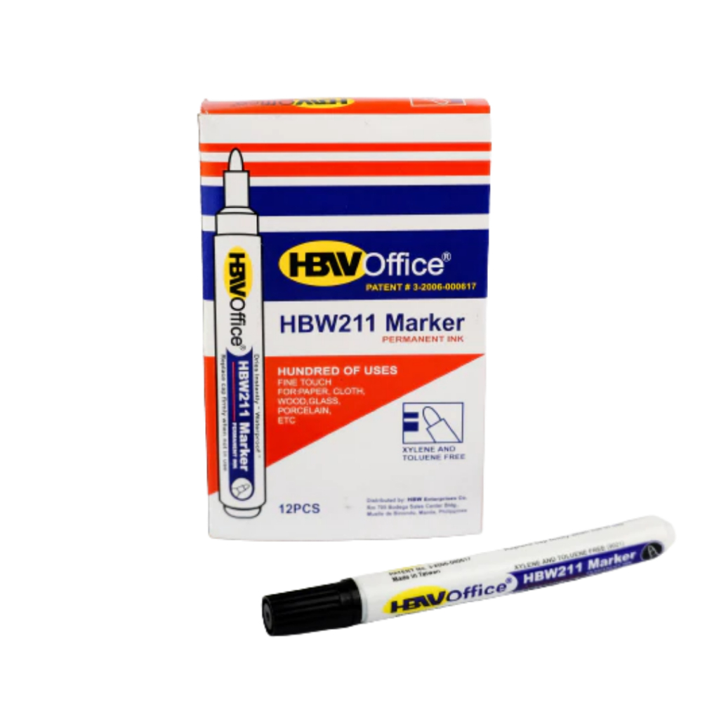 211 Permanent Marker HBW 12pcs./box (BLACK) | Shopee Philippines