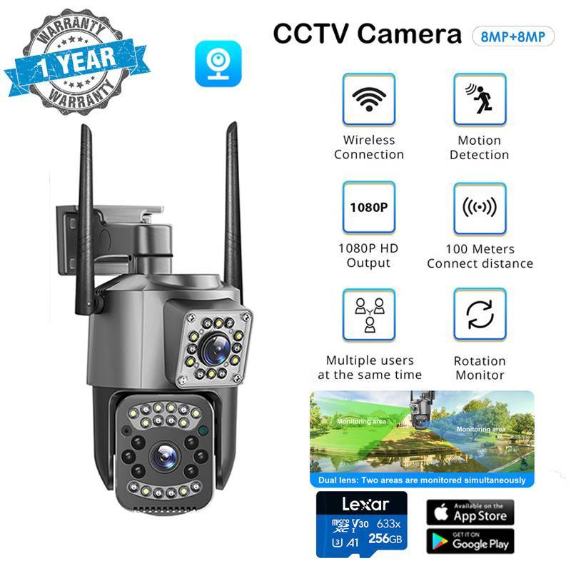 V380 Pro CCTV Camera Dual Lens 4K 8MP+8MP WiFi Outdoor IP Security ...