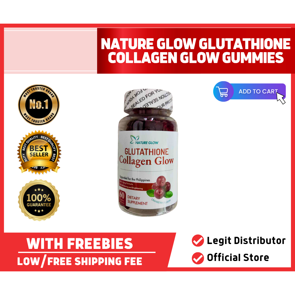 NATURE GLOW GLUTATHIONE COLLAGEN GLOW GUMMIES (CRANBERRY) | Shopee ...