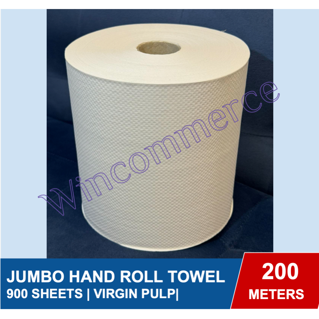 JUMBO HANDROLL TOWEL 200 meters VIRGIN PULP 900 SHEETS [HANDROLL TOWEL ...