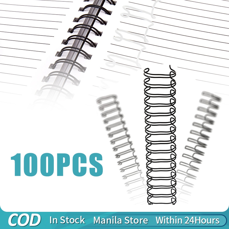 100pcs Double Loop Wire Binding Spines 7.9mm A4 34-Loop Wire Binder ...