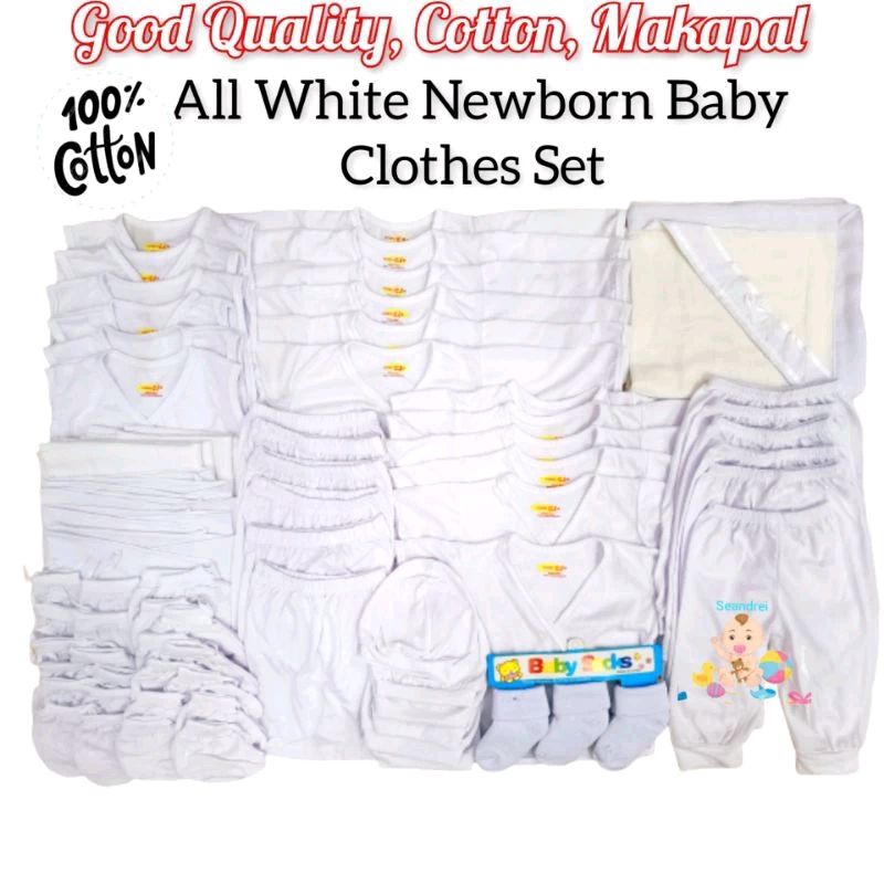 All White & Colored Newborn Baby clothes Set 100% Cotton(Lucky Cj ...