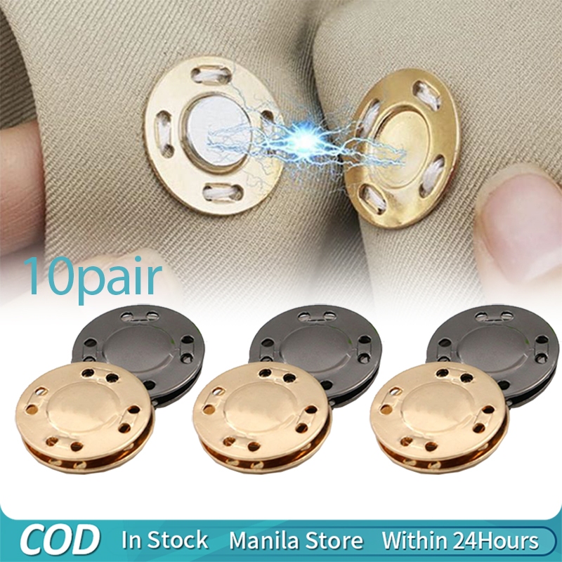 10Pair Magnetic Coat Snap Button Invisible Hidden Sew in Button ...