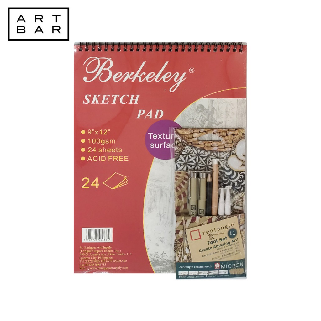 Berkeley Sketchpad with #11 Zentangle Set 9 x 12 24 Sheets - Art Bar ...