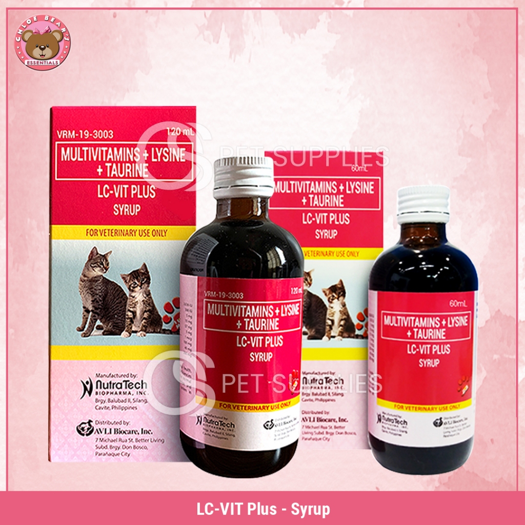 BOB-LC-VIT PLUS SYRUP Multivitamins + Lysine + Taurine For Cats and ...