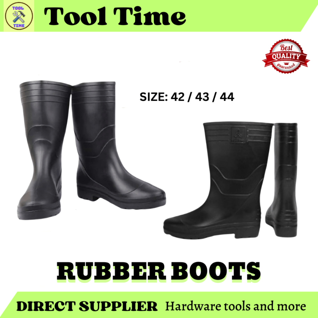 FLEXITOOLS Rain Construction Black High Cut RUBBER BOOTS | Shopee ...