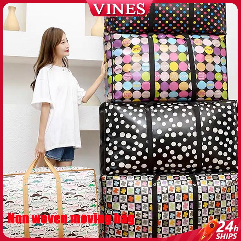 Big size Woven Eco Bag With Zipper High Capacity Storage Bag Luggage ...