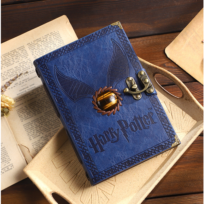 A5 Gryffindor slytherine notebook with gold snitch natural gem notebook ...