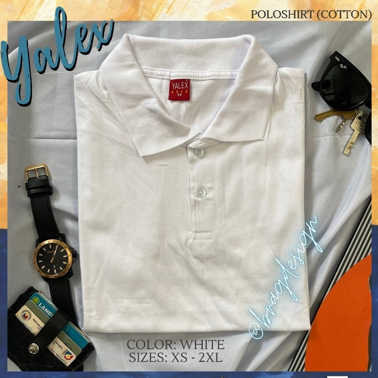 YALEX WHITE | POLOSHIRT | Red Label Plain | Shopee Philippines