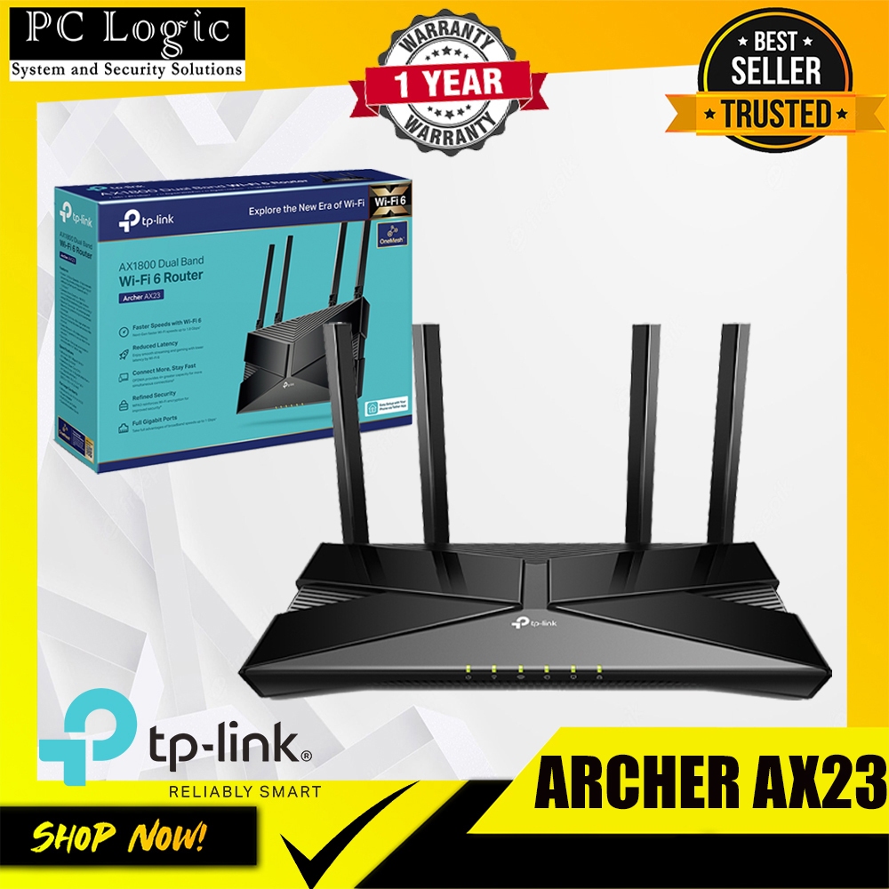 ARCHER AX23 AX1800 DUALBAND WIFI 6 ROUTER|4 ANTENNAS DUALCORE CPU|1 ...