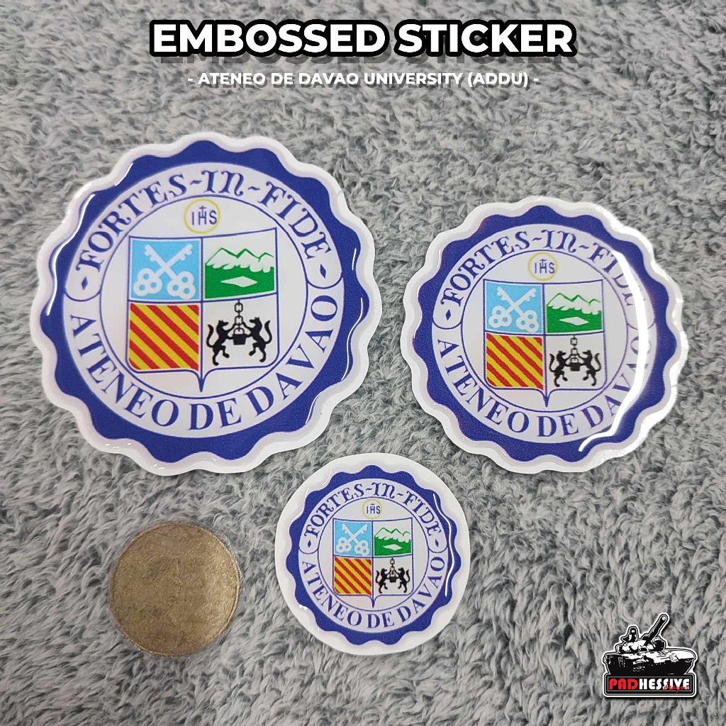 ADDU Ateneo De Davao University EMBOSSED STICKER PADHESSIVE | Shopee ...